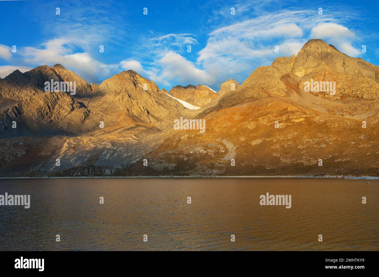 Hiking in the fantastic landscape of the Peruvian high mountain Andes ...