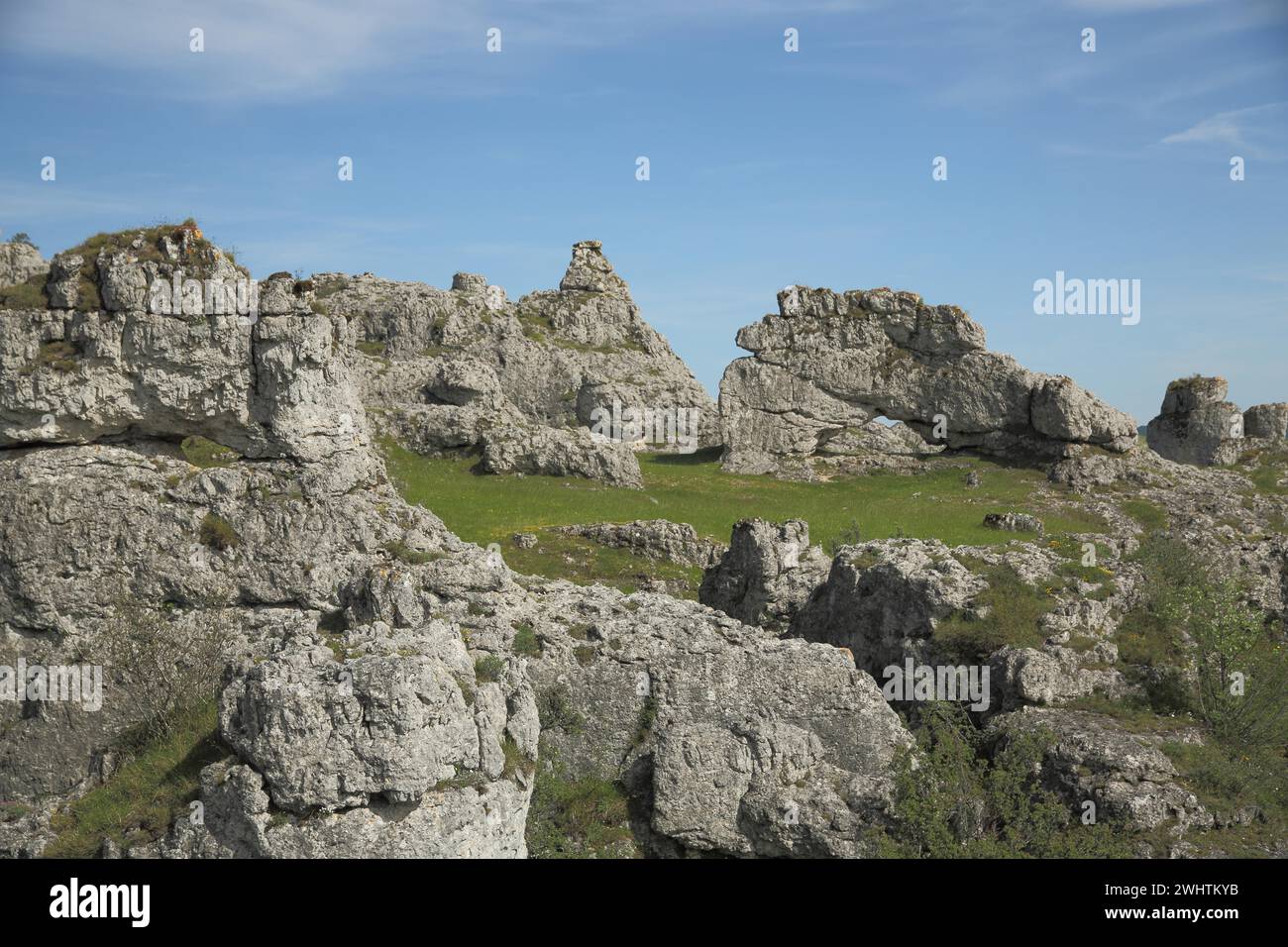 Rocky landscape with bizarre rock formations, limestone, limestone ...
