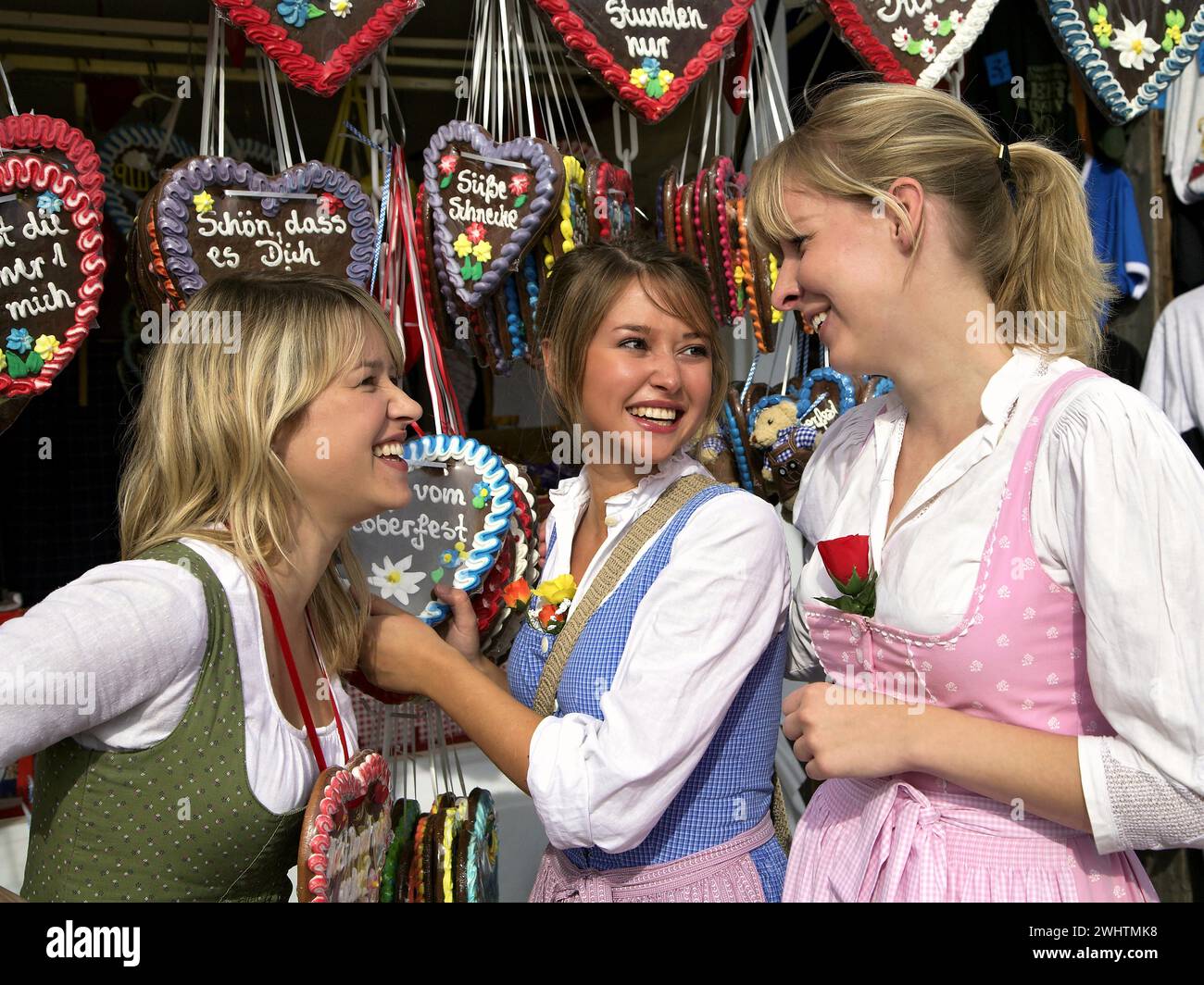 Three girls at the Munich Oktoberfest, Model Release: Yes Stock Photo ...