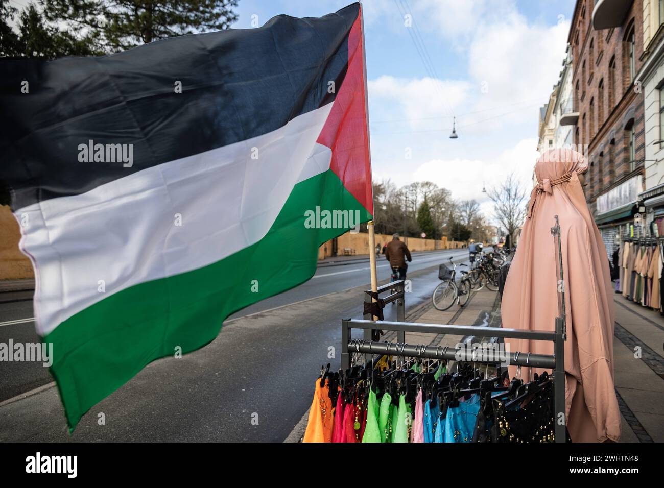 The flag of Palestine Copenhagen Noerrebrogade Denmark Copyright ...