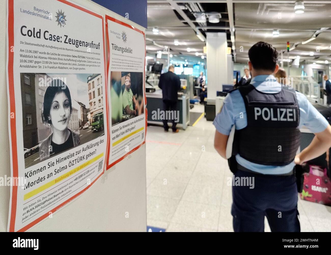 Security check with police officer at the airport, Duesseldorf, North ...