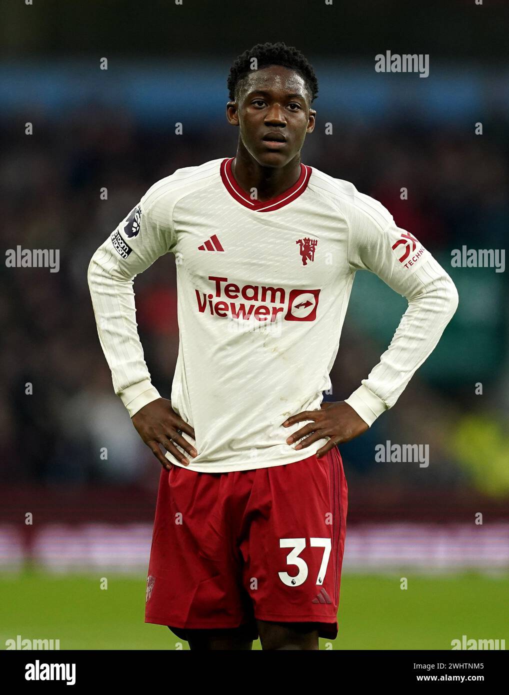 Manchester United's Kobbie Mainoo during the Premier League match at ...