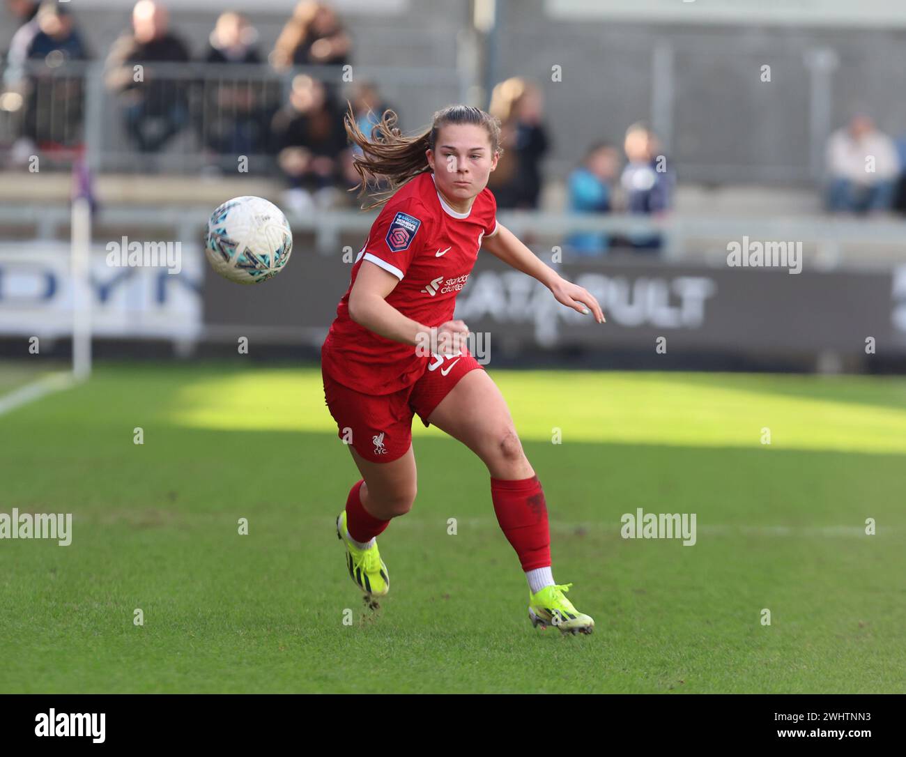 Dartford, UK. 11th Feb, 2024. Lucy Parry of Liverpool Women in action ...
