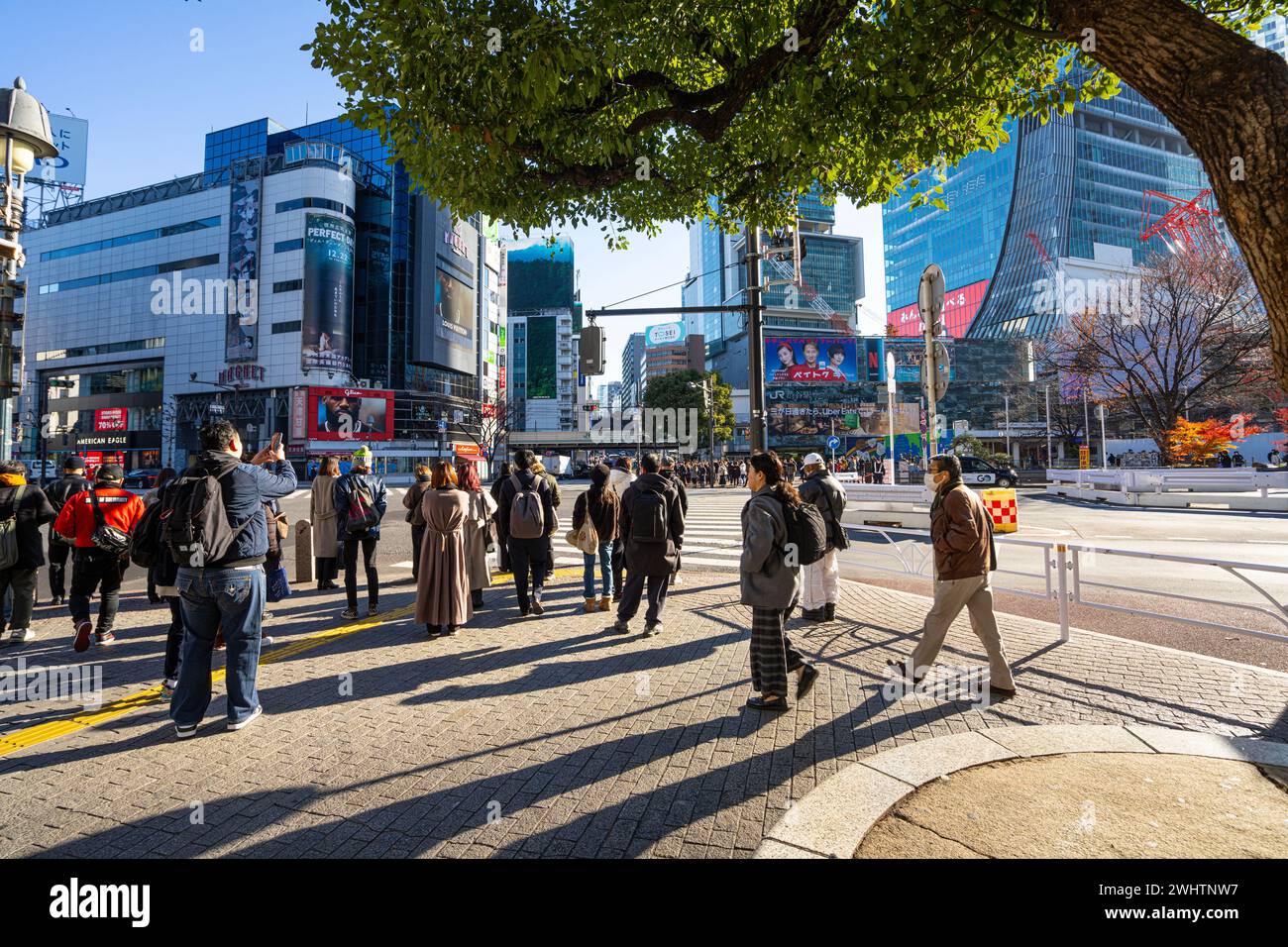 Tokyo, Japan. January 9, 2024. crowd at the Shibuya Scramble Crossing ...