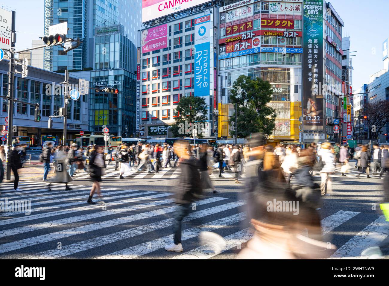 Tokyo, Japan. January 9, 2024. crowd at the Shibuya Scramble Crossing ...