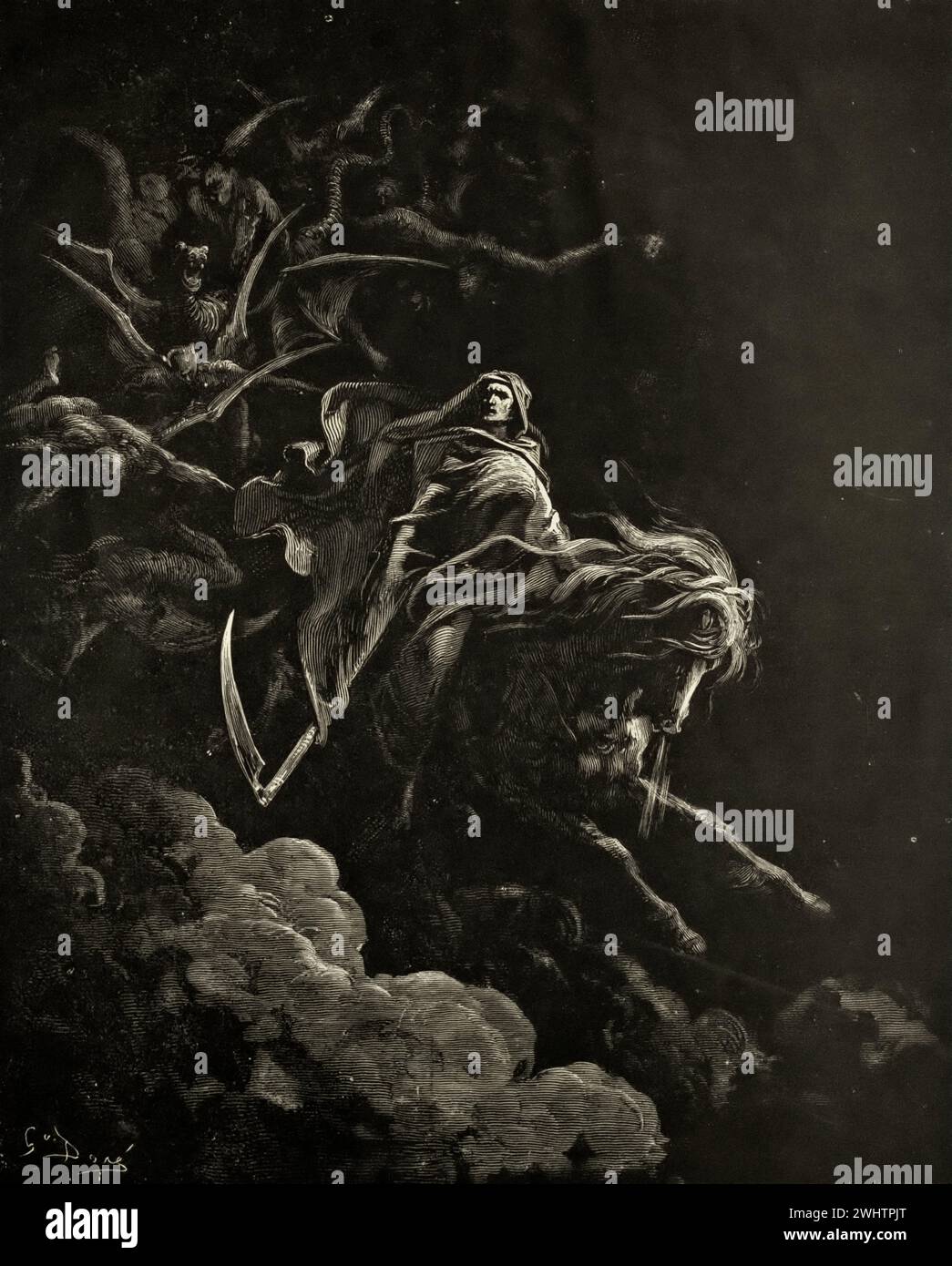The Bible - Death on the Pale Horse - By Gustave Dorè Stock Photo - Alamy
