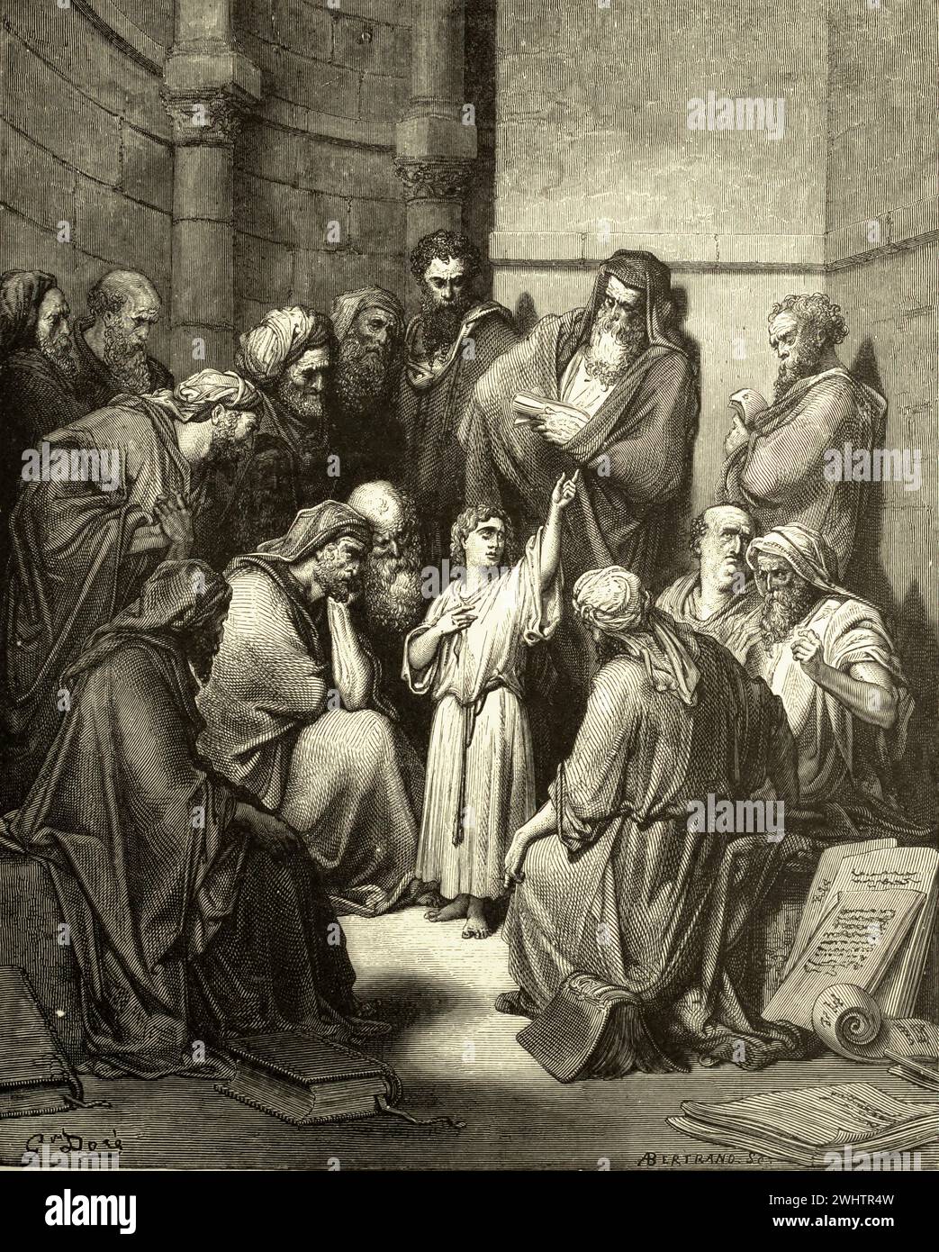 The Bible - Jesus questioning the doctors By Gustave Dorè Stock Photo ...