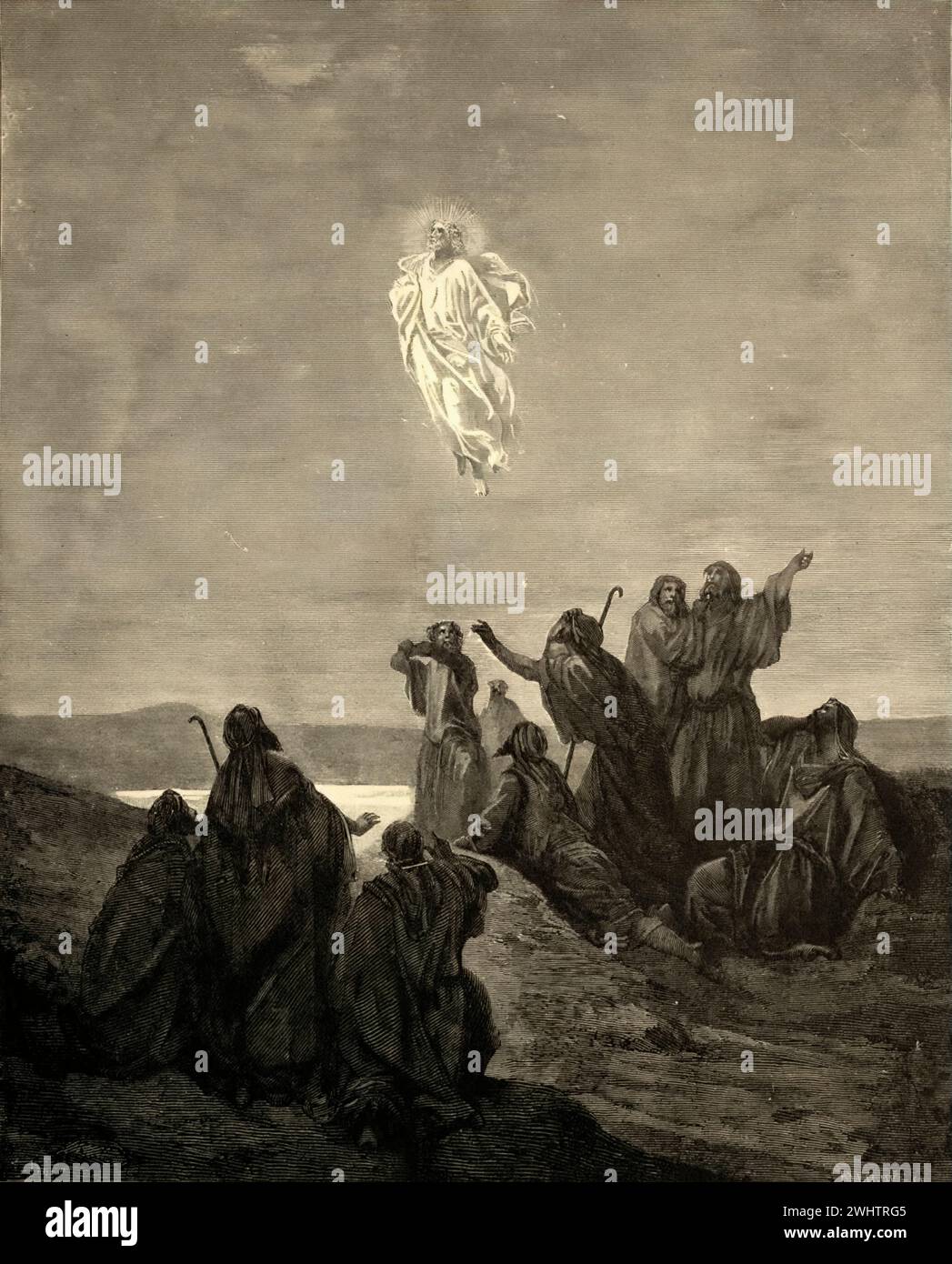The Bible - The ascension - By Gustave Dorè Stock Photo - Alamy