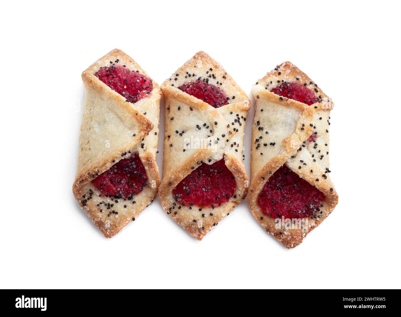Mini biscuits filled with berry jam isolated on white background Stock ...