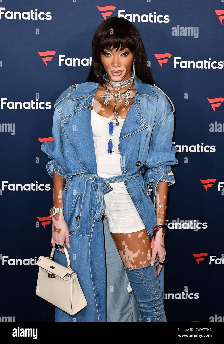 Winnie Harlow attends Michael Rubin's Fanatics Super Bowl party at the ...