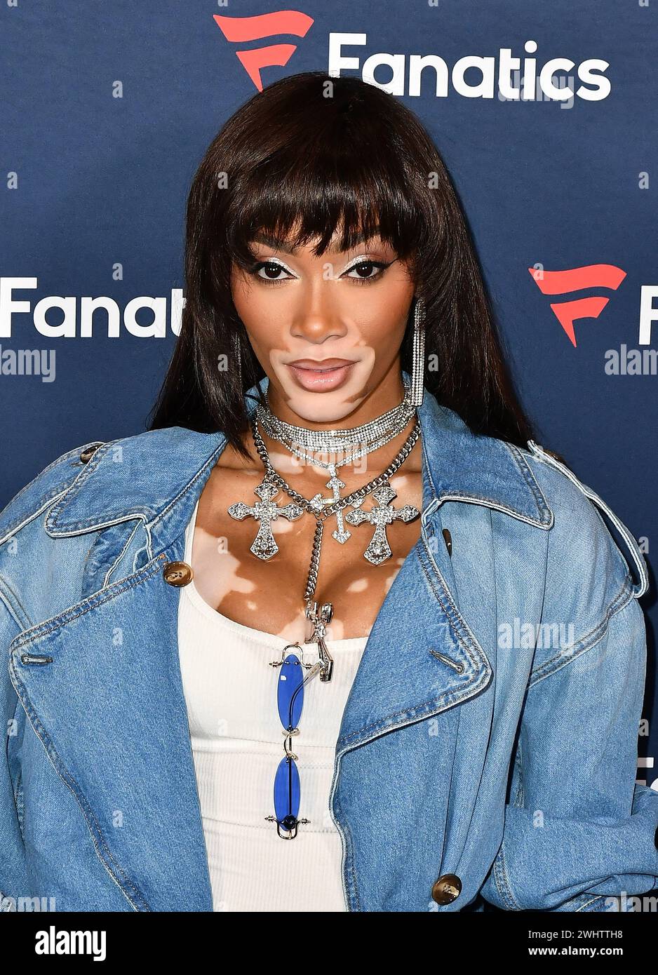 Winnie Harlow attends Michael Rubin's Fanatics Super Bowl party at the ...