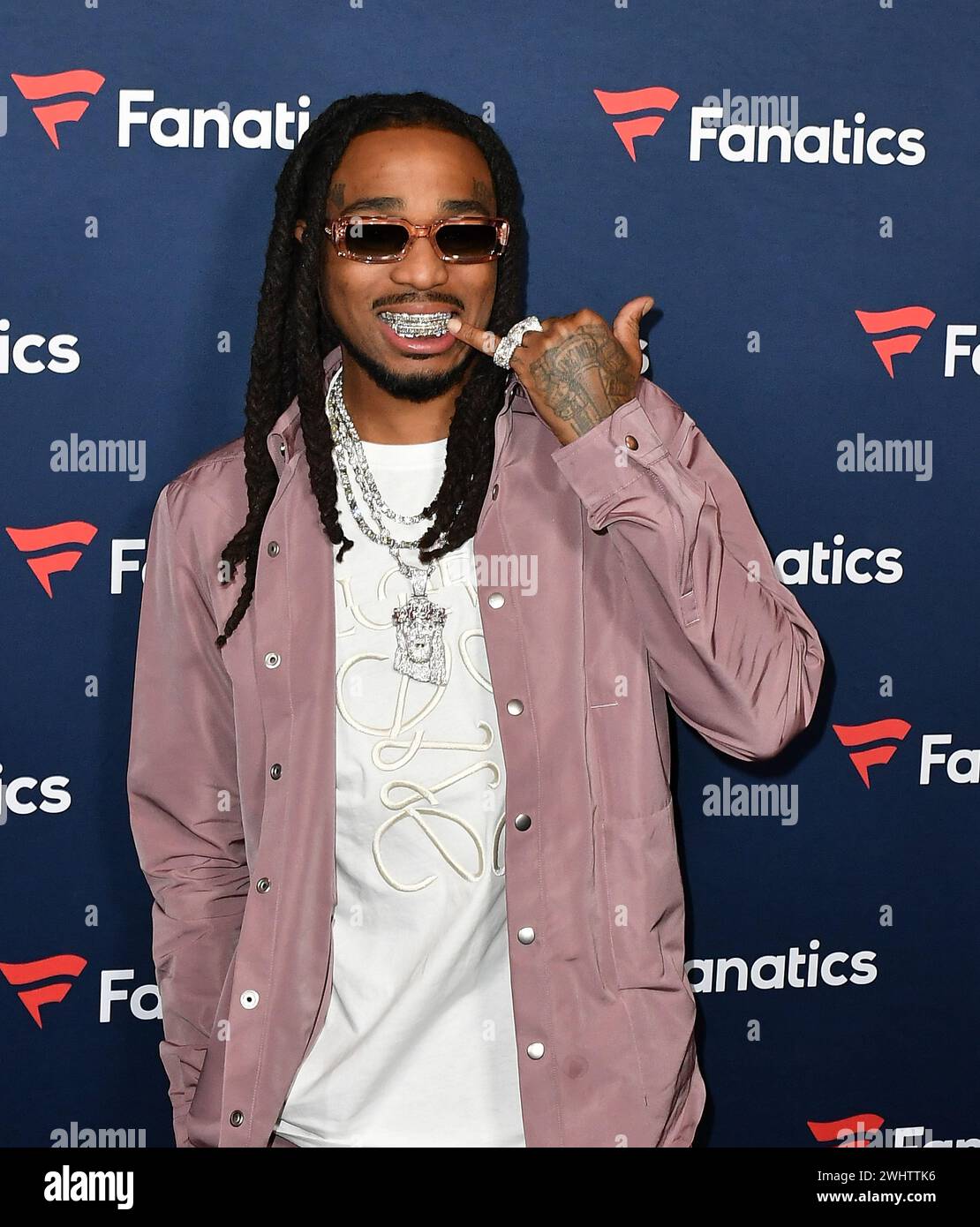 Quavo attends Michael Rubin's Fanatics Super Bowl party at the Marquee ...