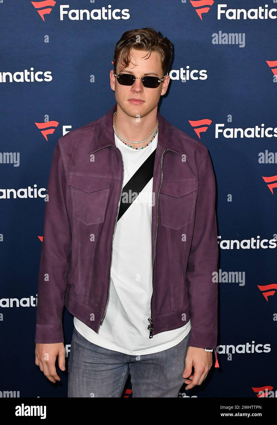 Joe Burrow attends Michael Rubin's Fanatics Super Bowl party at the ...