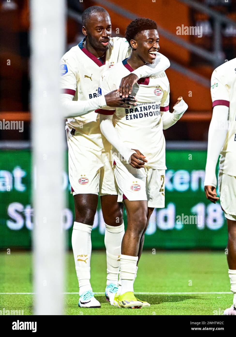 VOLENDAM - Isaac Babadi of PSV Eindhoven celebrates the 1-5 during the ...