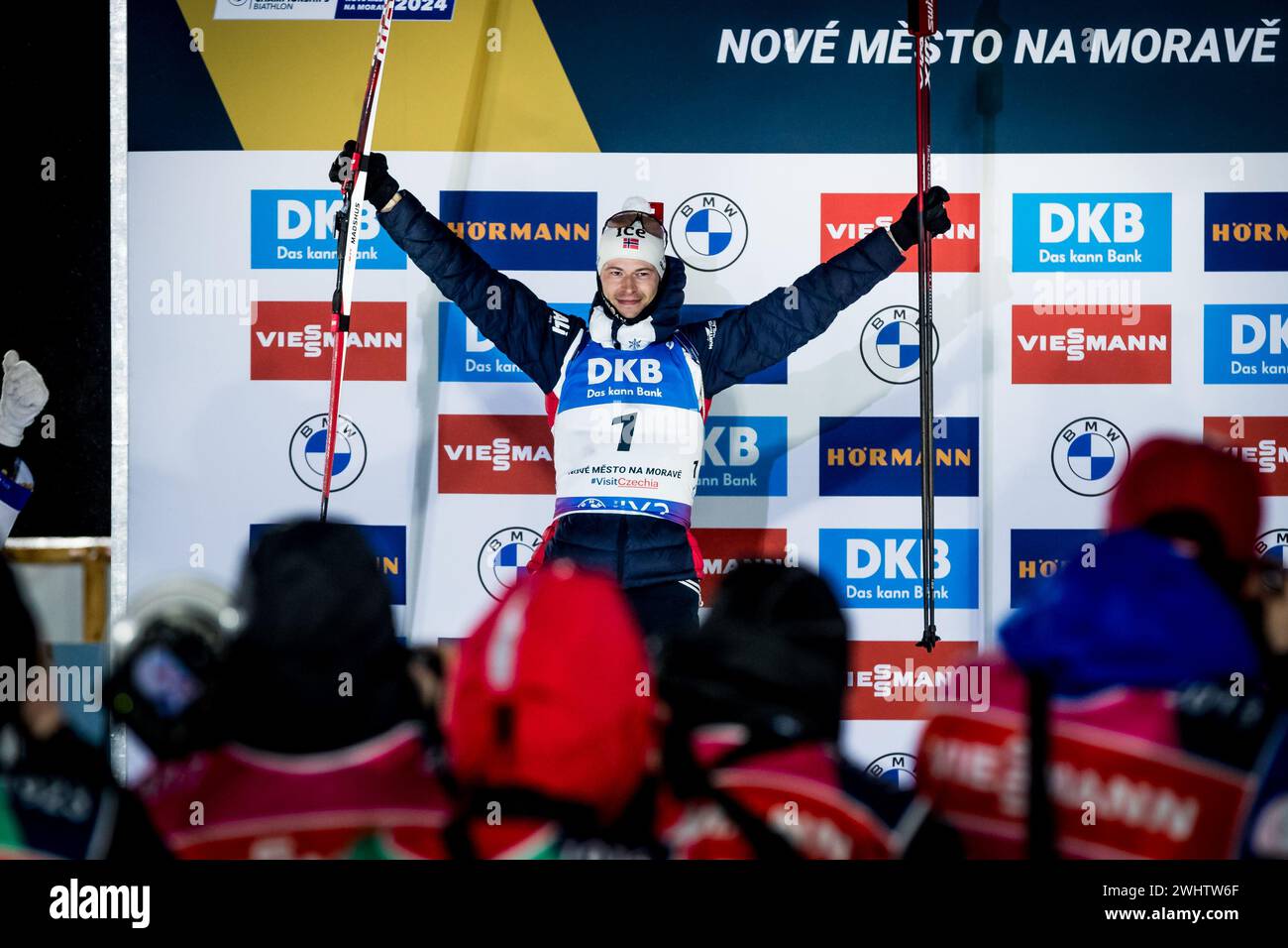 Sturla Holm Laegreid of Norway during the men's 12, 5 km pursuit during ...