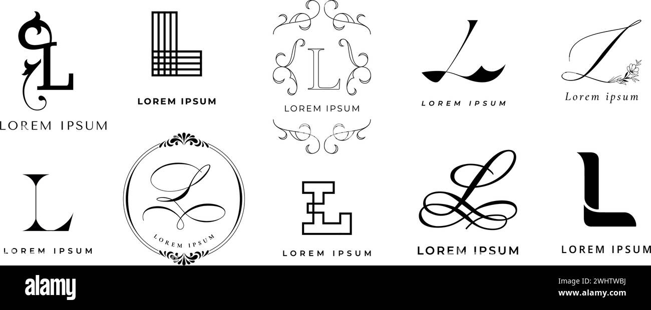 Creative L emblem. Luxury letter l monogram, lettering sign and ...