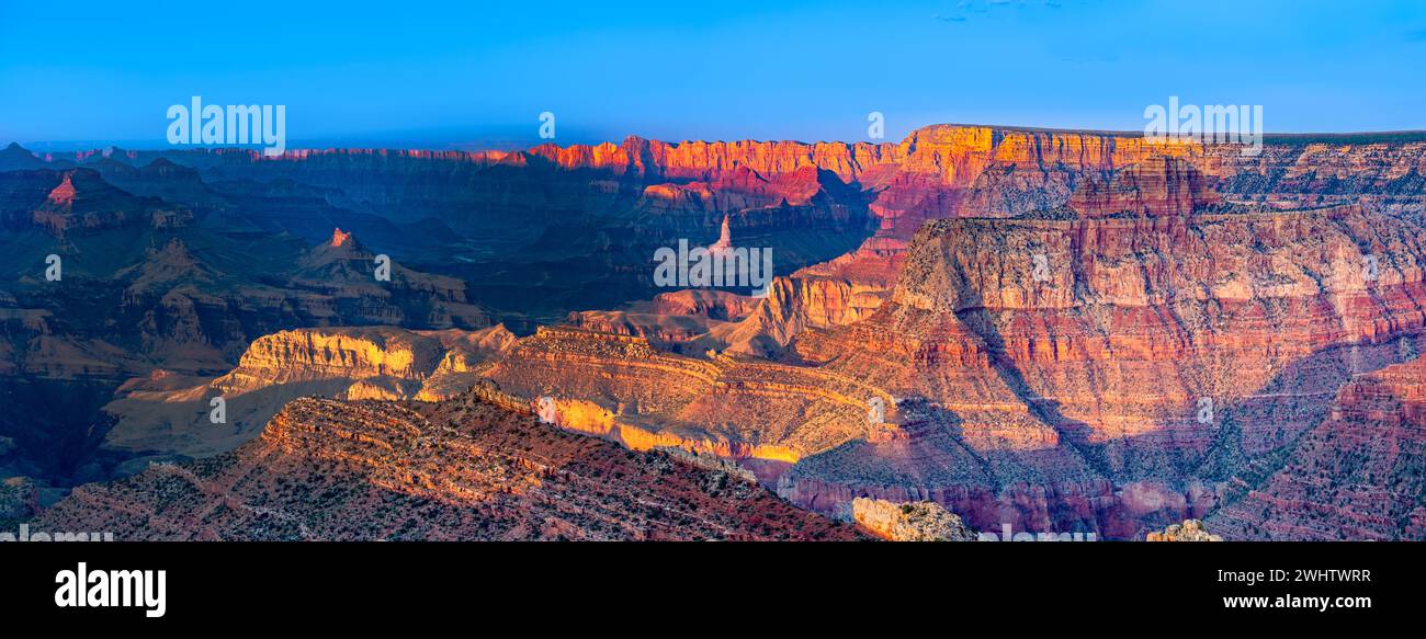colorful Sunset at Grand Canyon seen from Mathers Point, South Rim ...