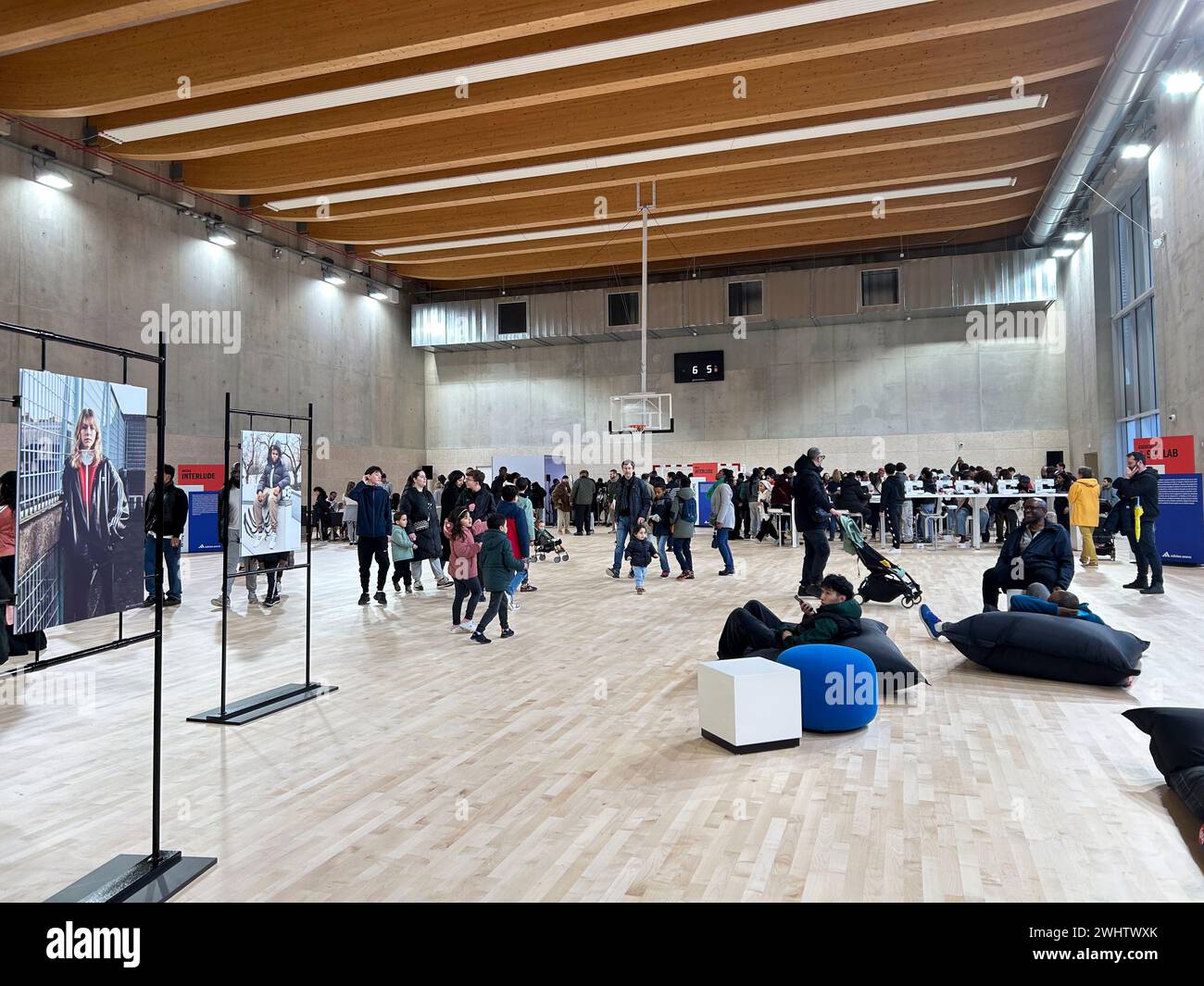 Paris, France, Large Crowd People, "Adidas Arena", Sports, Building ...