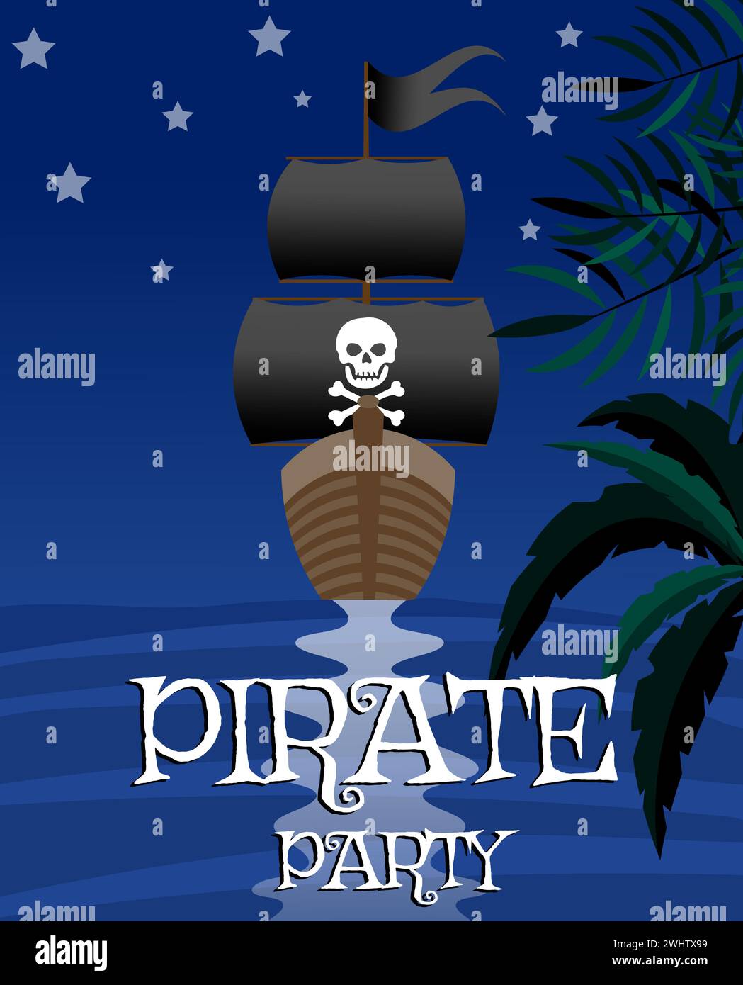 Pirate adventure. Poster invitation to a pirate party. A pirate ...