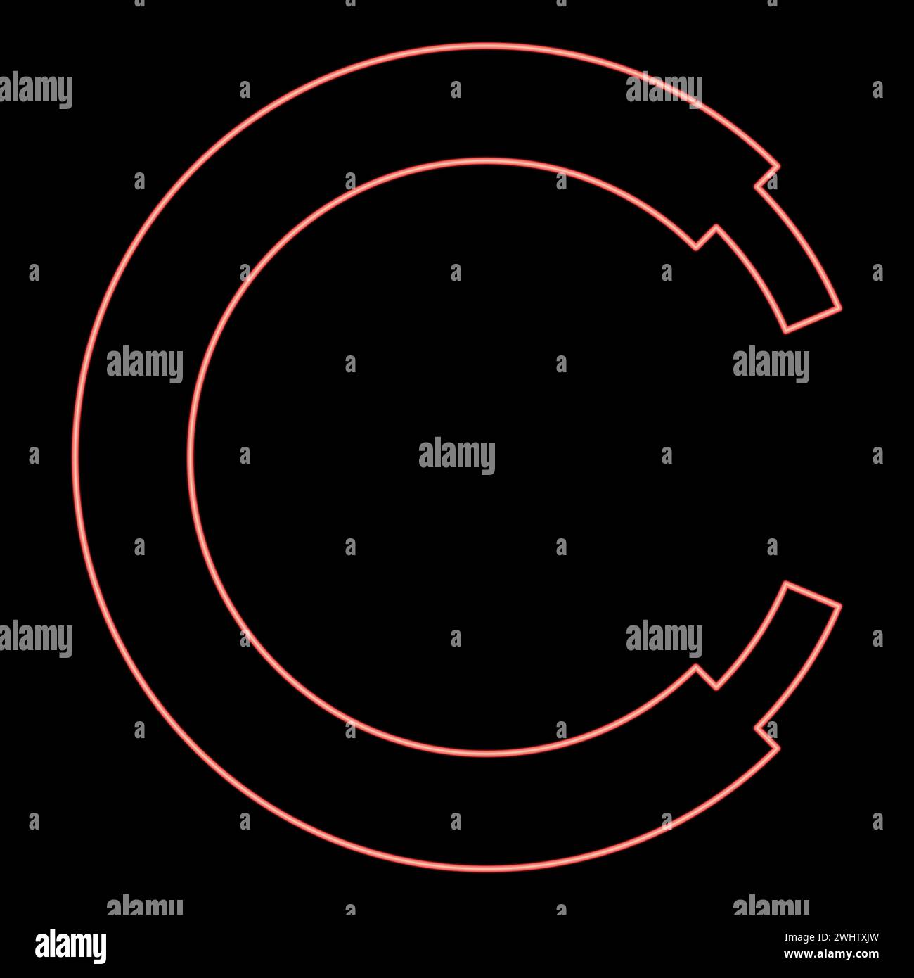 Neon rope line hawser cable electric circle shape for car red color ...