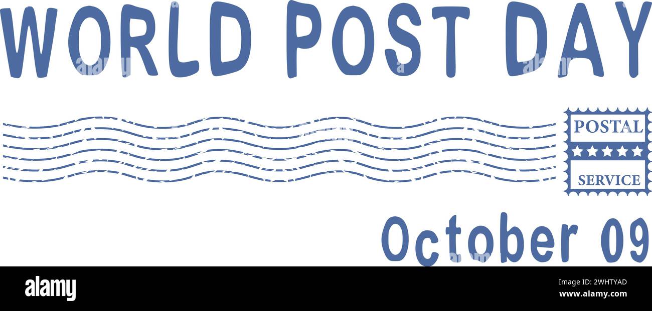 World Post Day. Postal service stamp. Mail delivery. Poster, banner ...