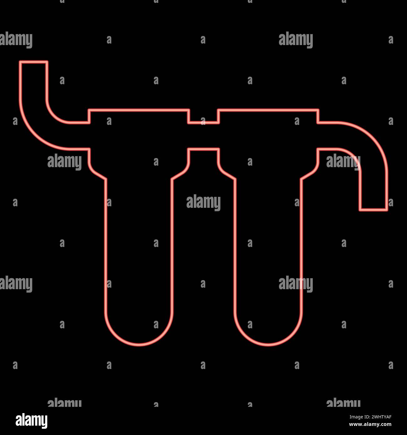 Neon water filters to purify drinking red color vector illustration ...