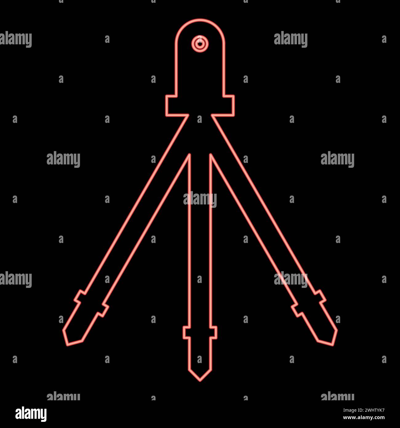 Neon laser level tool measure building on tripod engineering equipment ...