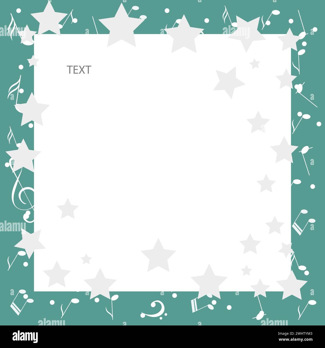 Music Design. Frame with notes and stars. For concerts, music ...