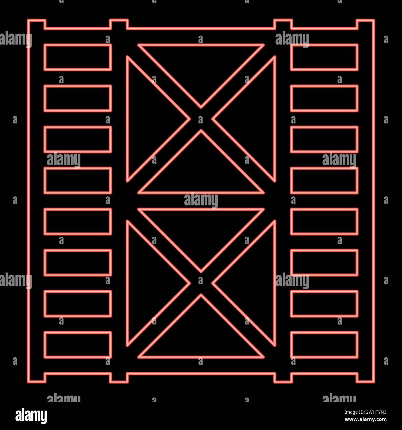 Neon scaffolding prefabricated construction frame floors two 2 red ...