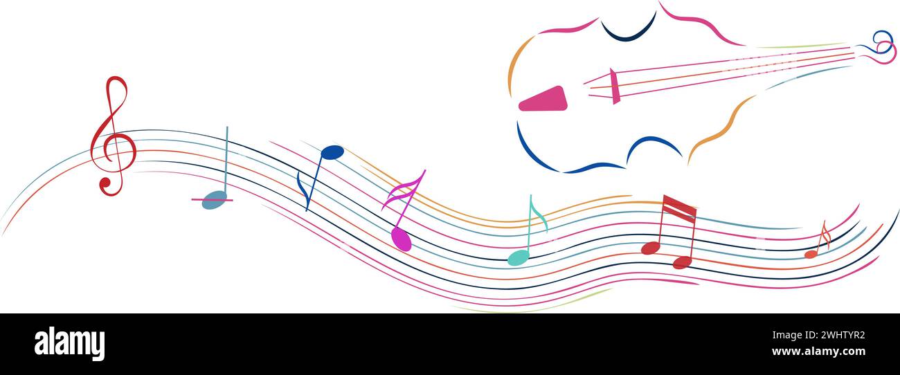 Music Design. Abstract violin and musical wave. For concert, music ...
