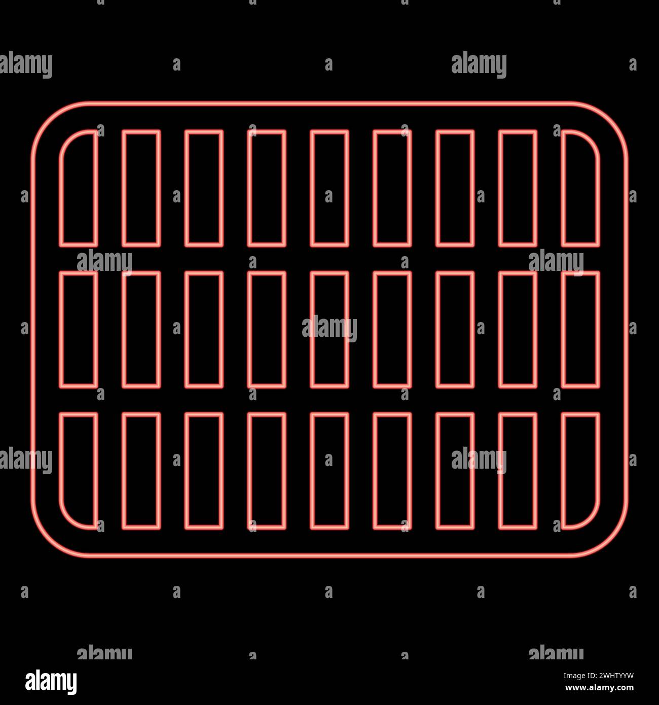 Neon grating grate lattice trellis net mesh BBQ grill grilling surface ...