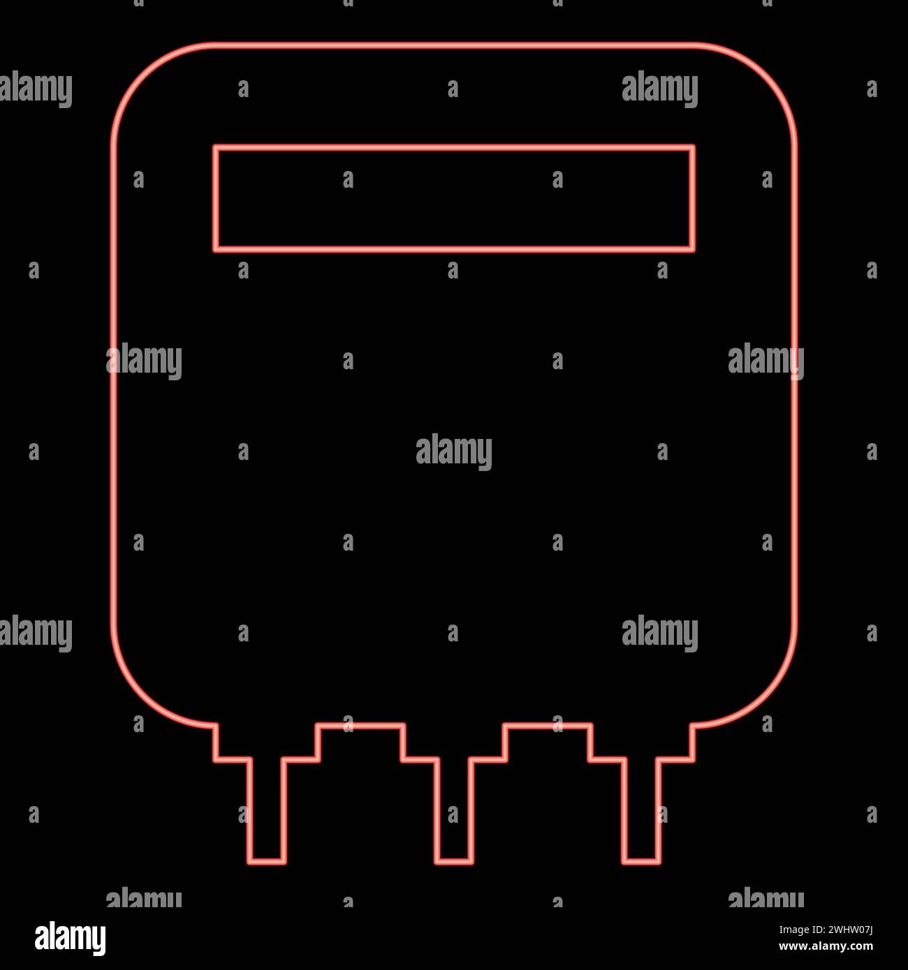 Neon electric meter home electricity power counts energy measuring ...