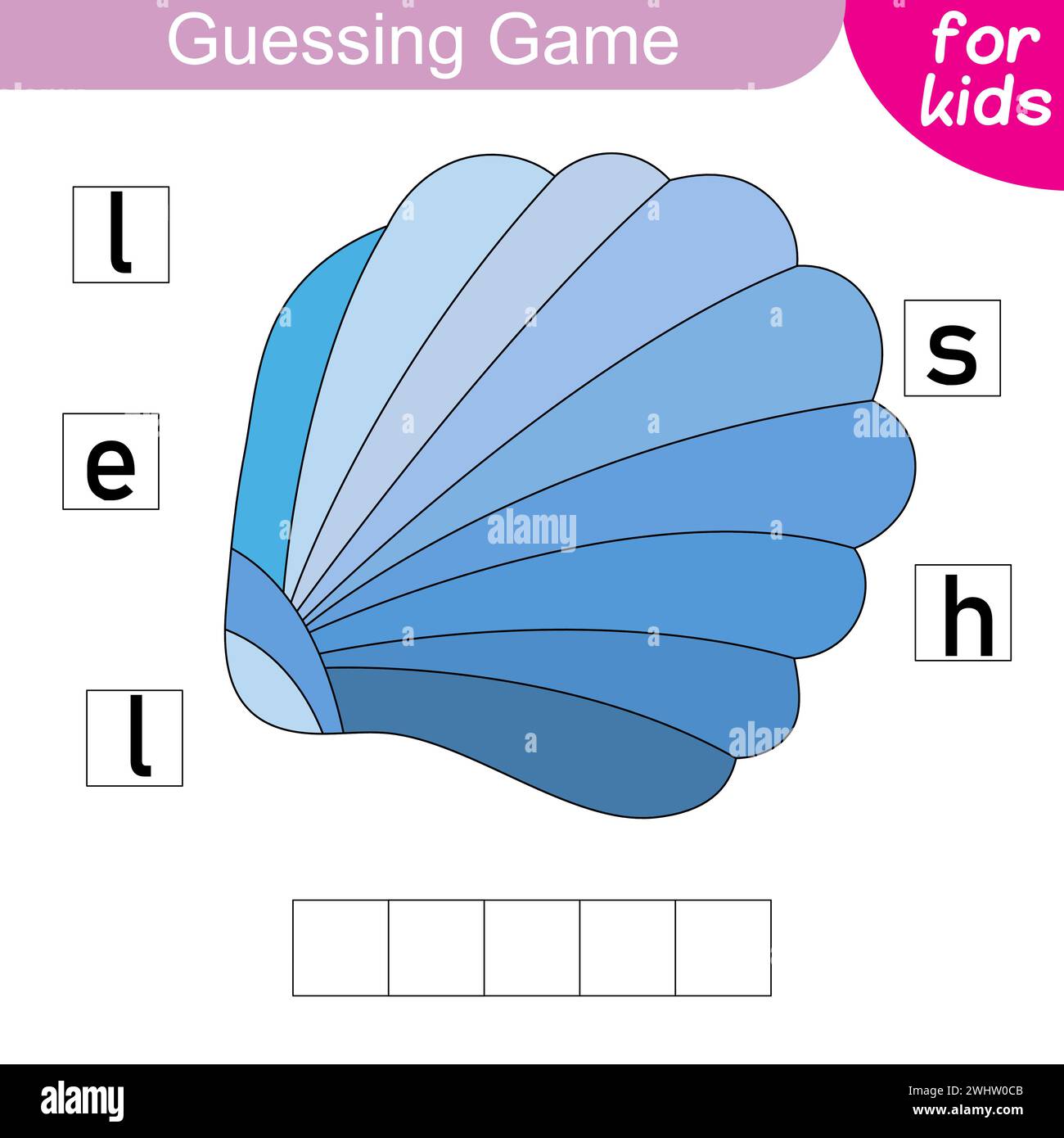Guess the word. Shell. Logic puzzle game for kids to learn English ...