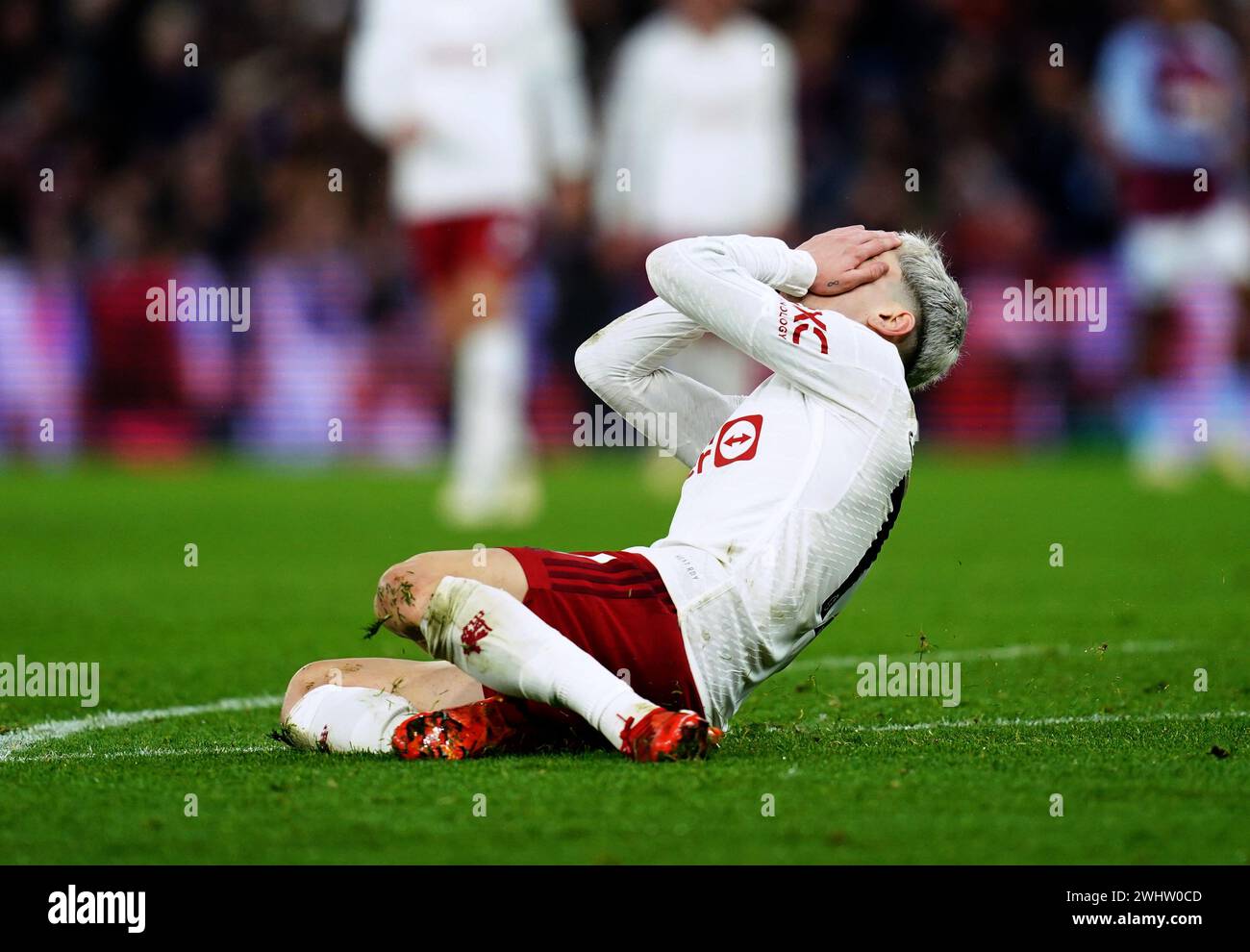 Manchester United's Alejandro Garnacho rues a missed chance during the ...