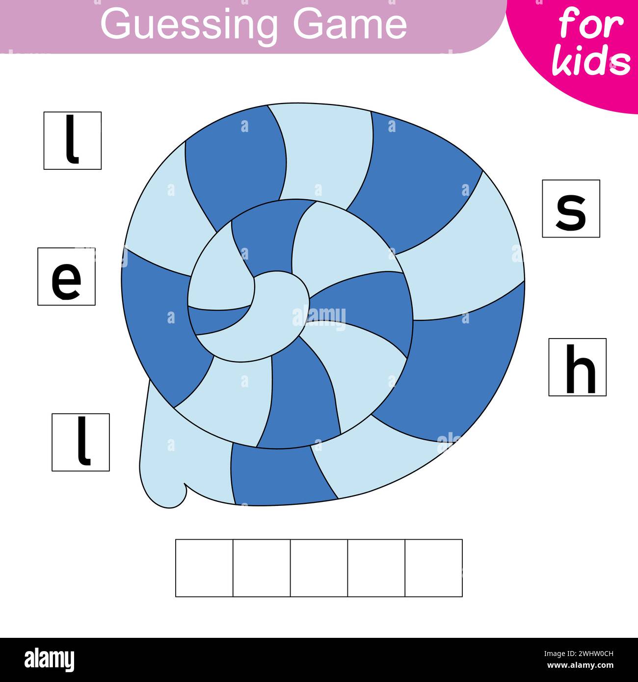 Guess the word. Shell. Logic puzzle game for kids to learn English ...