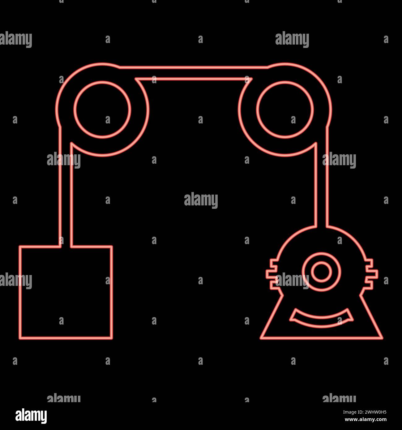 Neon gravity engine red color vector illustration image flat style ...