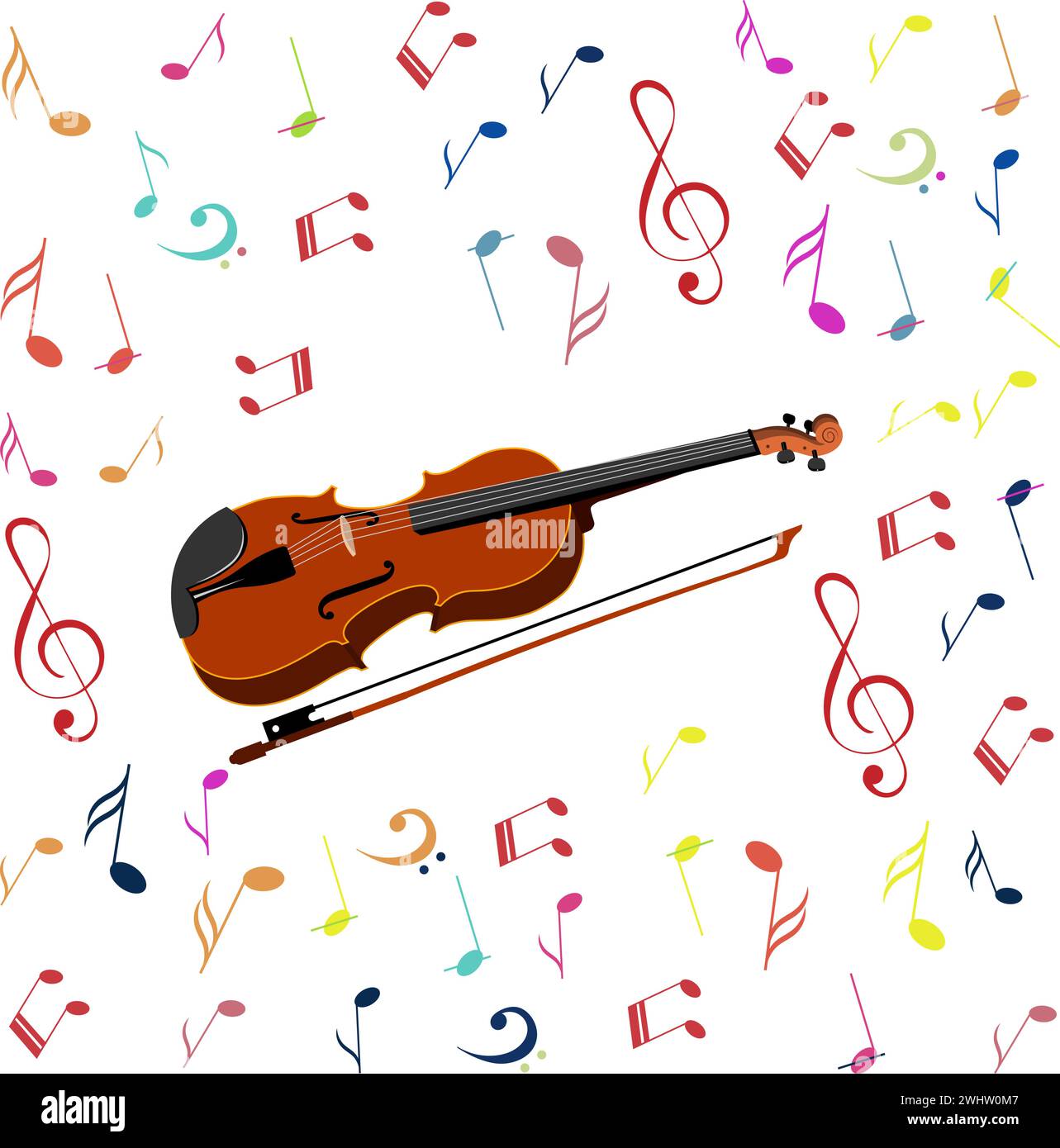 Background music notes violin Stock Vector Images - Alamy
