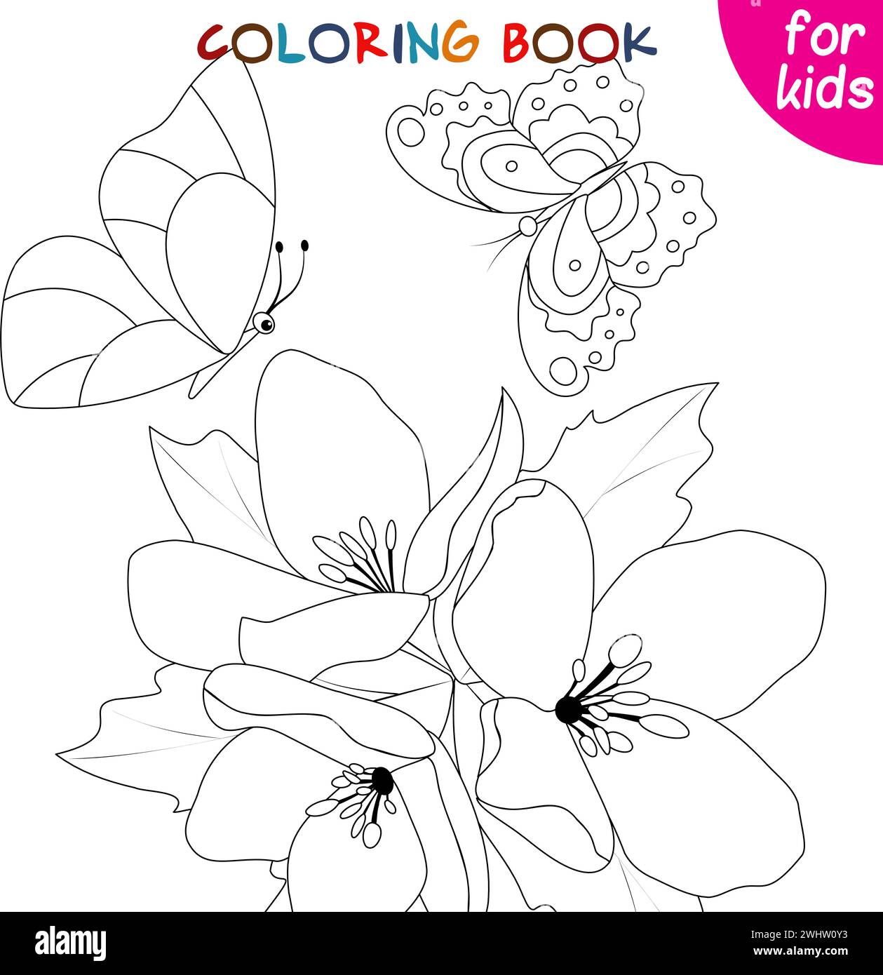 Butterflies collection. Butterflies flutter over the lush flowers ...