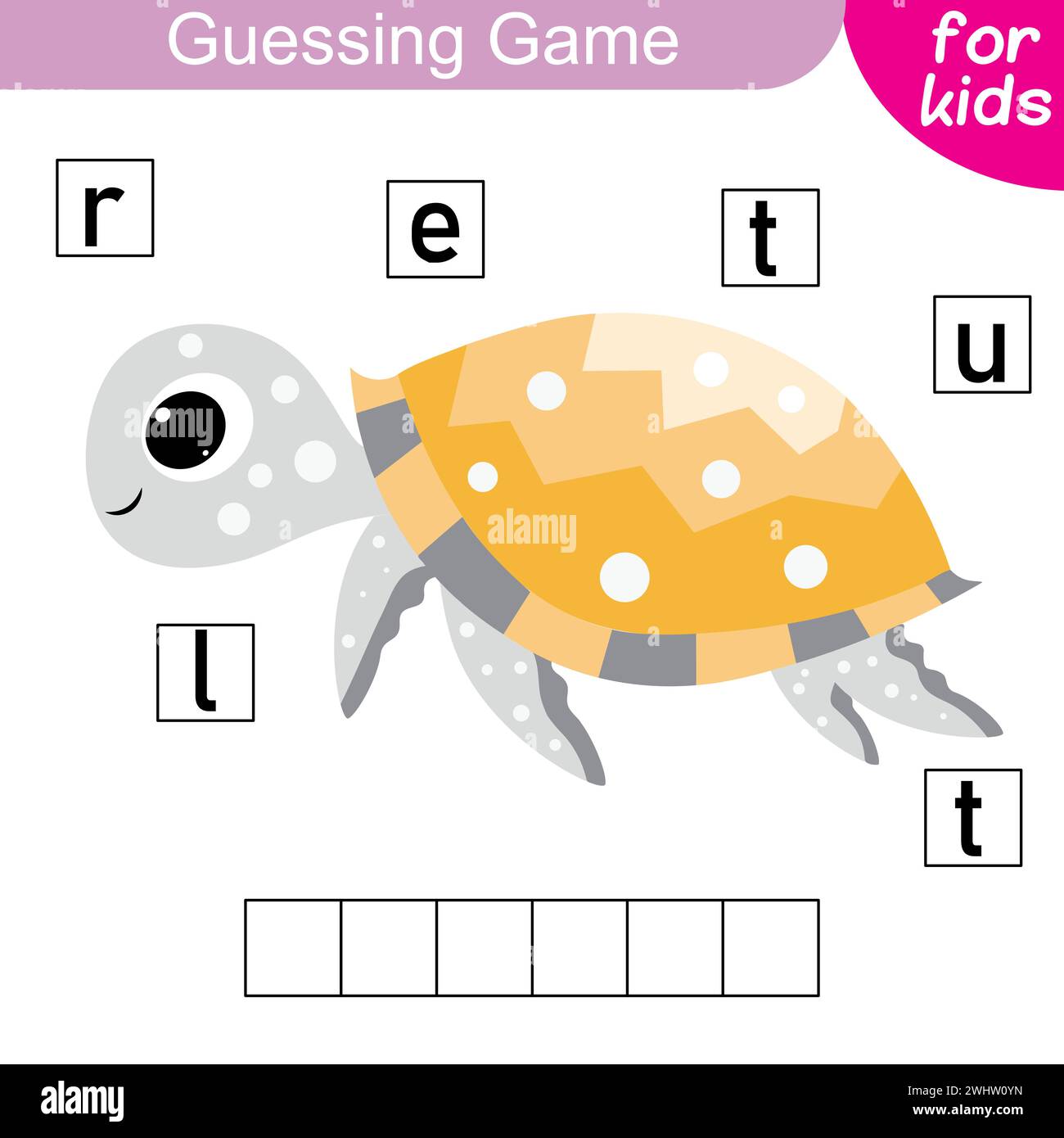 Guess the word. Turtle. Logic puzzle game for kids to learn English ...