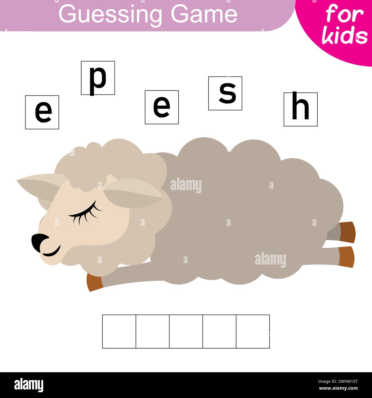 Guess the word. Sheep. Logic puzzle game for kids to learn English ...