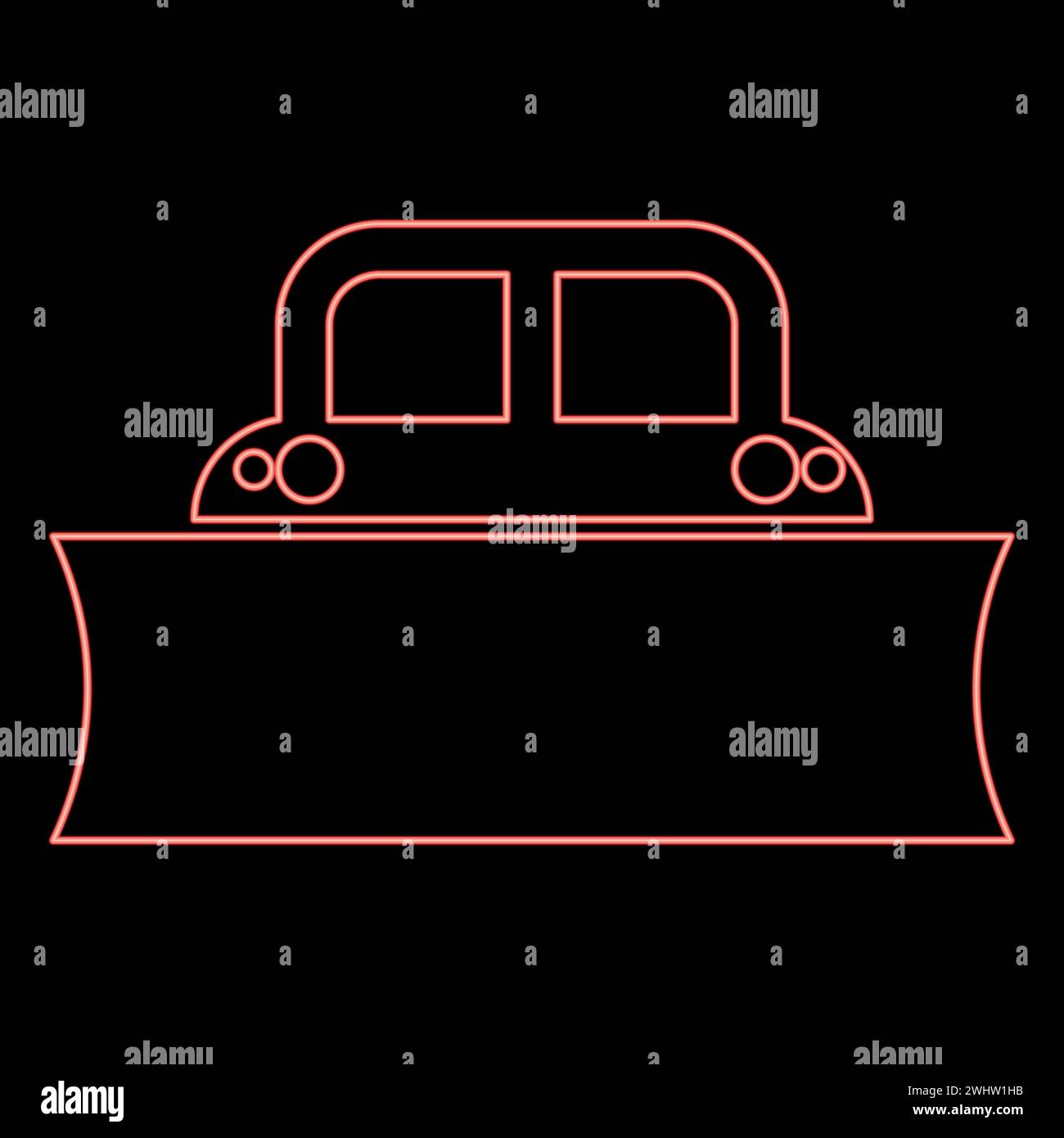 Neon snowblower snow clear machine snowplow truck plough clearing ...