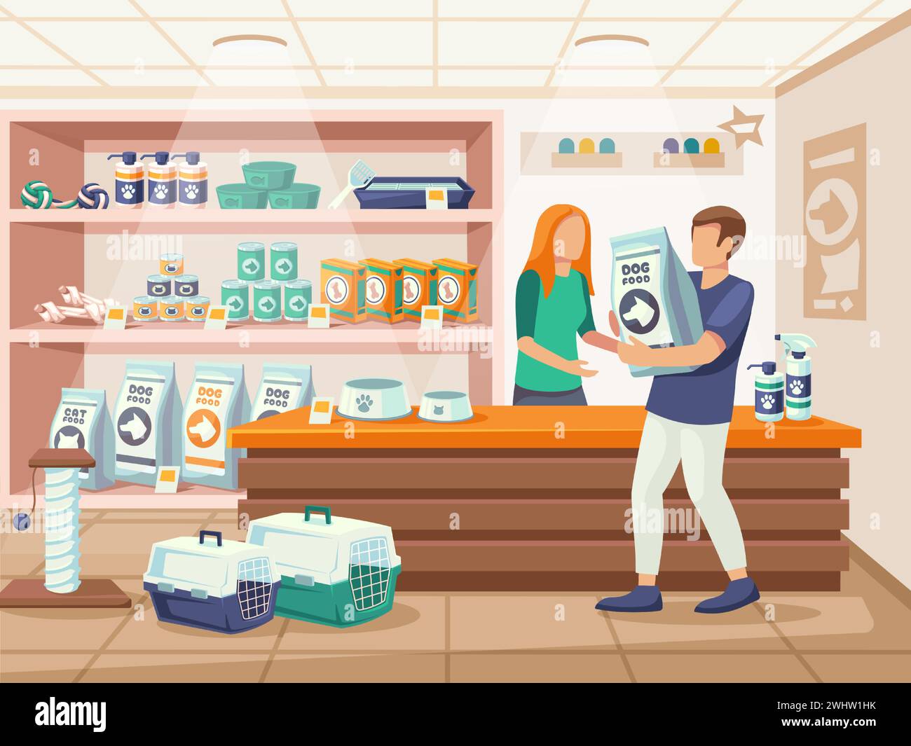 Interior large supermarket food Stock Vector Images - Alamy