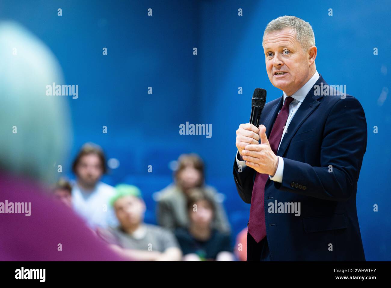 Swansea, Wales. 11 Feb 2024. Jeremy Miles MS, leadership candidate ...