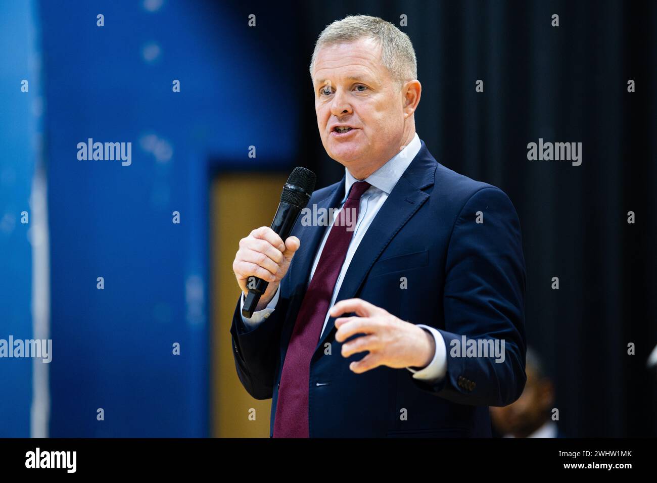 Swansea, Wales. 11 Feb 2024. Jeremy Miles MS, leadership candidate ...