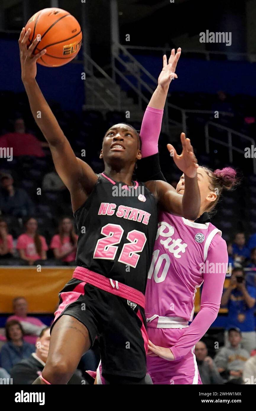 North Carolina State guard Saniya Rivers (22) shoots over Pittsburgh ...