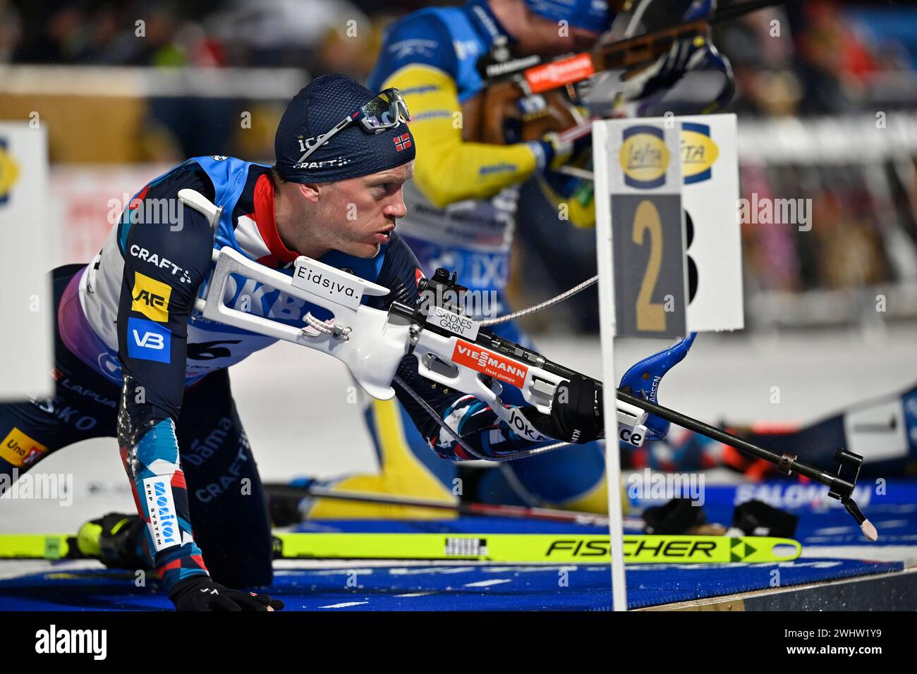 Tarjei Bo of Norway competes in the men's 12, 5 km pursuit during the ...
