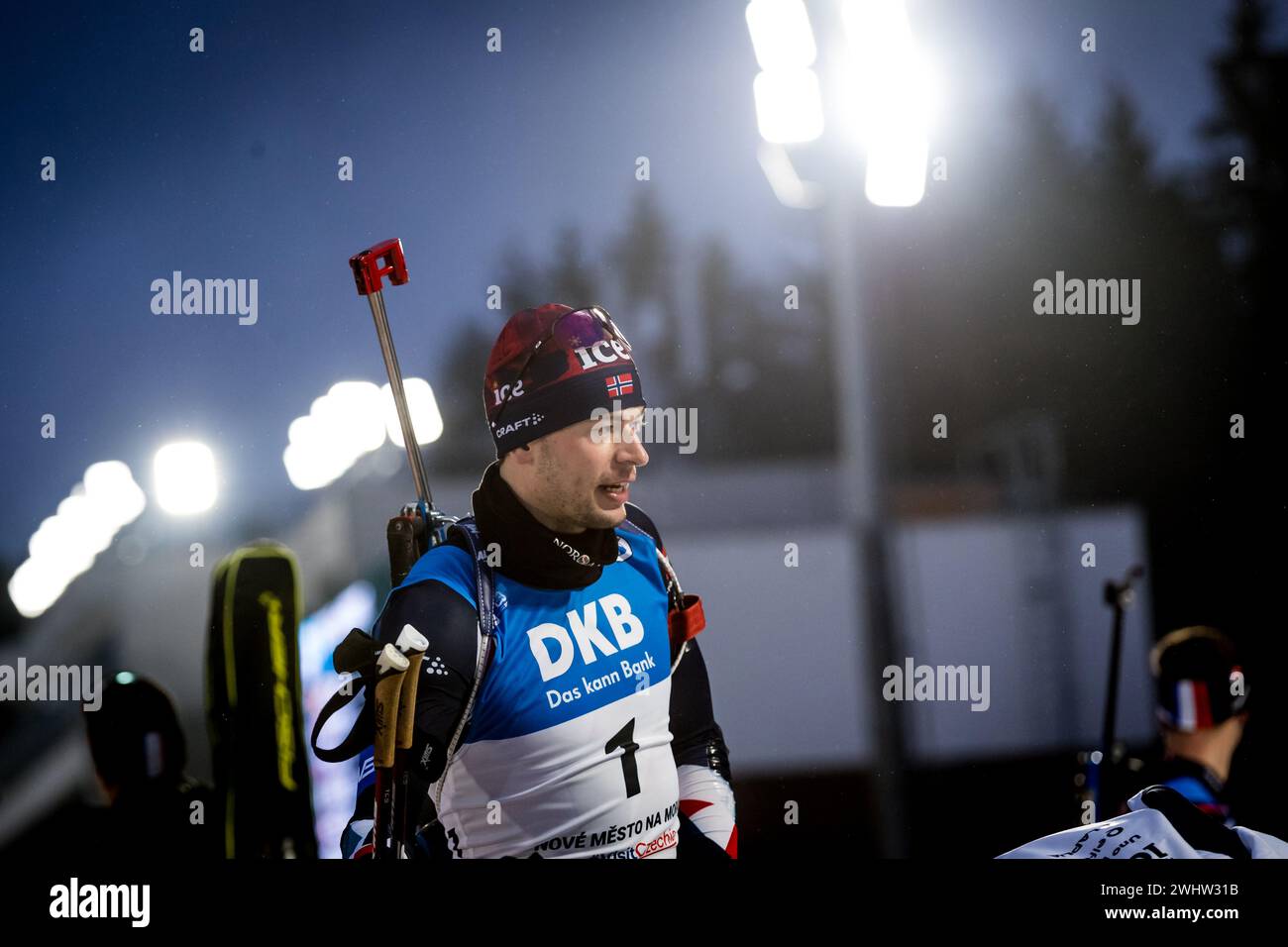 Sturla Holm Laegreid of Norway competes in the men's 12, 5 km pursuit ...