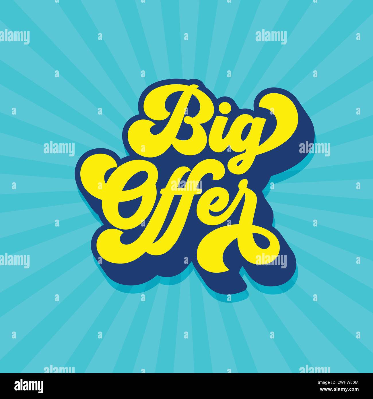 Big offer typography template design. Retro style lettering design for ...