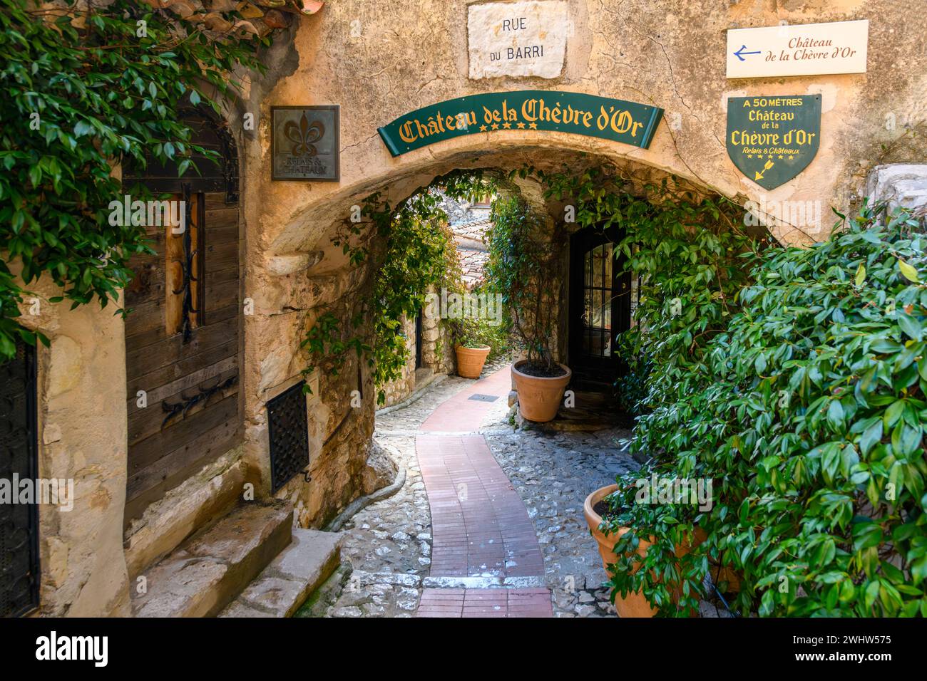 The narrow hillside alleys and streets of shops and cafes inside the ...
