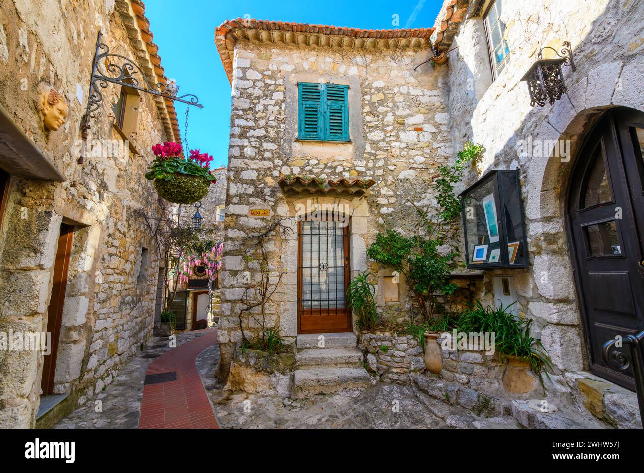 The narrow hillside alleys and streets of shops and cafes inside the ...